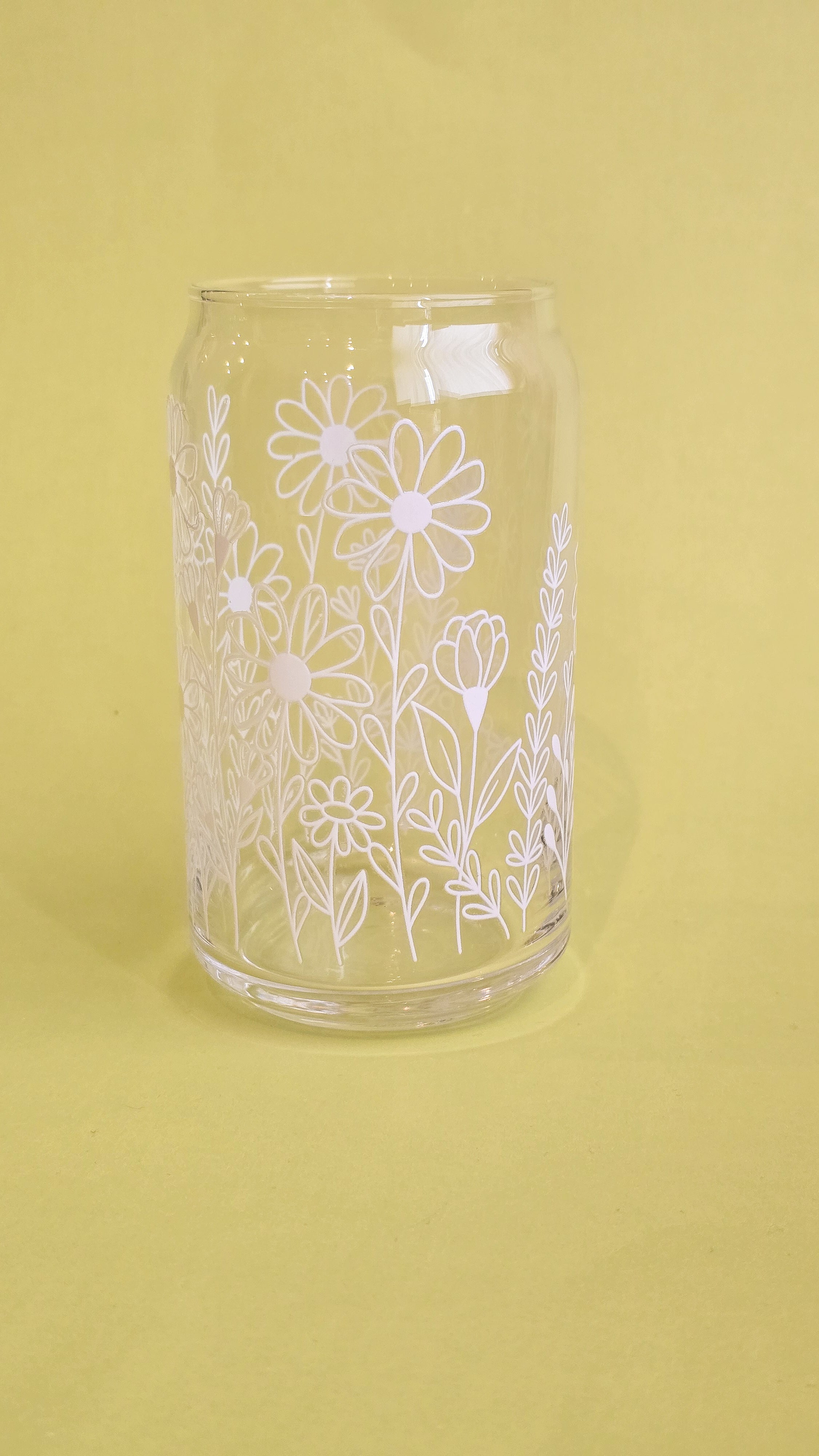 White floral cup – Lazy Daisy Crafts